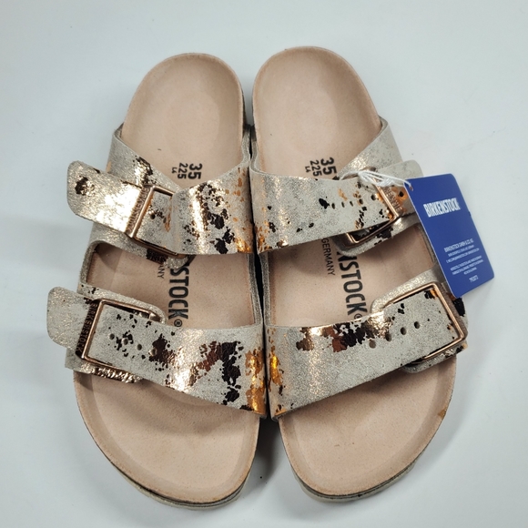 Birkenstock | Shoes | New Birkenstock Arizona Vintage Metallic Copper ...
